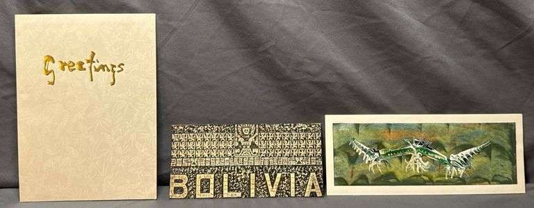 Bolivia-Themed Items Including Greeting Card, Textured Plaque, and ...