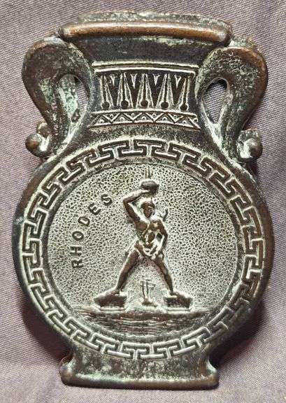 Metal Rhodes-Themed Hinged Clip with Embossed Designs - Metzger ...