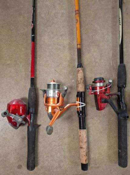 Eight Fishing Rods with Spinning and Spincast Reels Inc. Shakespeare ...