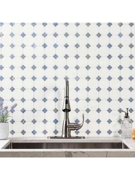 MSI - Azula Floret 12 in. x 12 in. x 0.38 in. Polished Marble Mesh ...