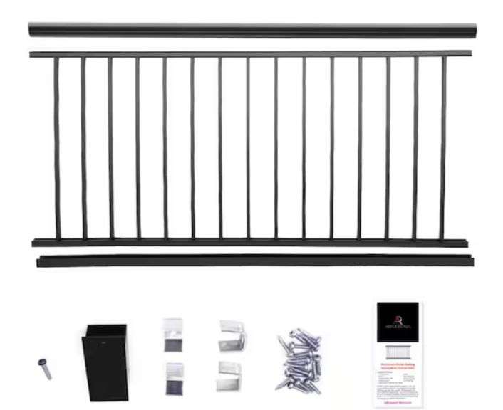 Aria Railing Powder Coated Aluminum Preassembled Deck Railing 36 in. x ...