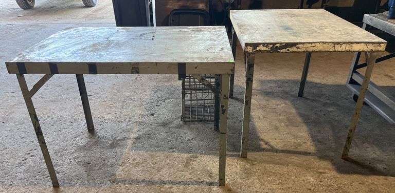 Two Metal Work Tables 42x30x30 Inches Each - Metzger Property Services, LLC