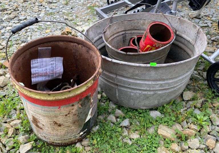 Metal Buckets, Pails, and Assorted Contents - Metzger Property Services ...