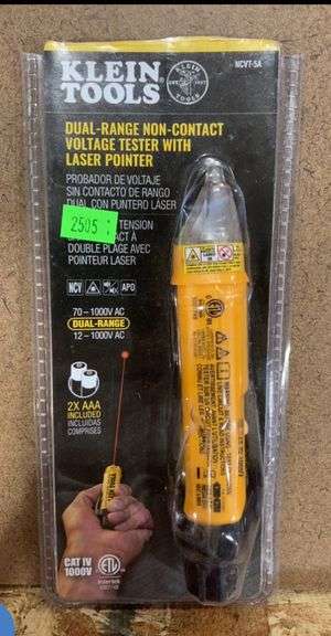 Klein Tools Dual Range Non Contact Voltage Tester with Laser Pointer 12 ...