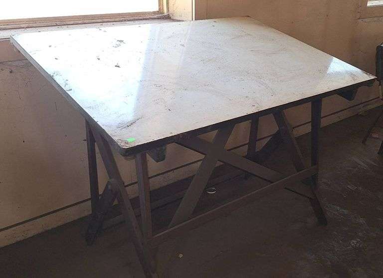 Adjustable Drafting Table with Metal and Wood Base 37x55in - Metzger ...