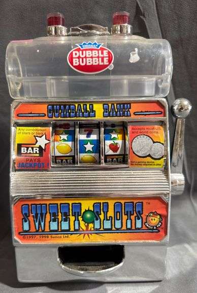 Dubble Bubble Sweet Slots Gumball Bank, 1993, 5.5”x9” - Metzger ...