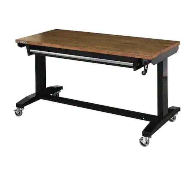 Husky 52 in. W x 24 in. D 1-Drawer Adjustable Height Gloss Black ...