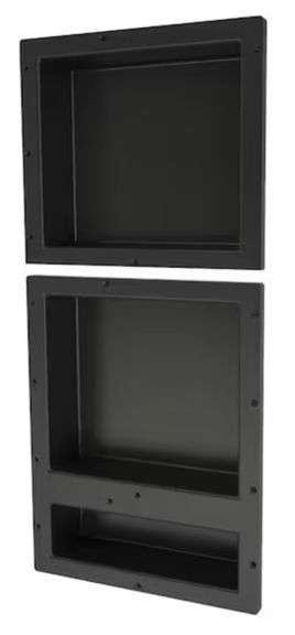 Tile Redi Redi Niche 16 in. x 34 in. Triple Shower Niche Set in Black ...
