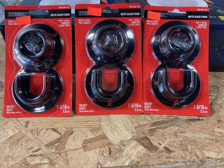 3-Everbilt 1-5/16 in. Heavy-Duty Matte Black Closet Pole Sockets (2 ...