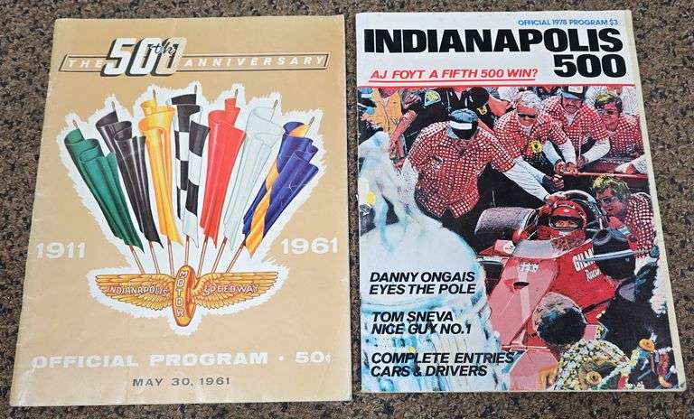 1961 and 1978 Indianapolis Motor Speedway Indy 500 Souvenir Programs ...