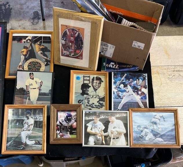 9 Framed Sports Photos Including Michael Jordan & Utah Jazz Mini ...