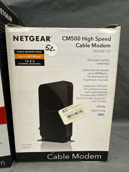 2- Netgear Cable Modems: CM1000 DOCSIS 3.1 and CM500 DOCSIS 3.0 ...