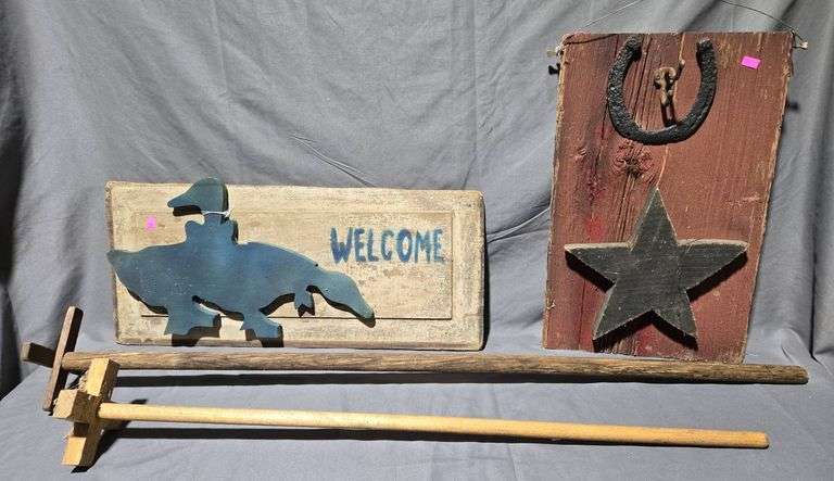 Rustic Wood Signs and Two Wood Stands - Metzger Property Services, LLC