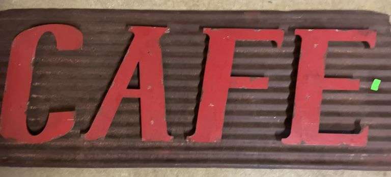 Metal Café Sign 30”x12” - Metzger Property Services, LLC