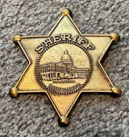 Metal Sheriff Badge with Capitol Building Engraving - Metzger Property ...