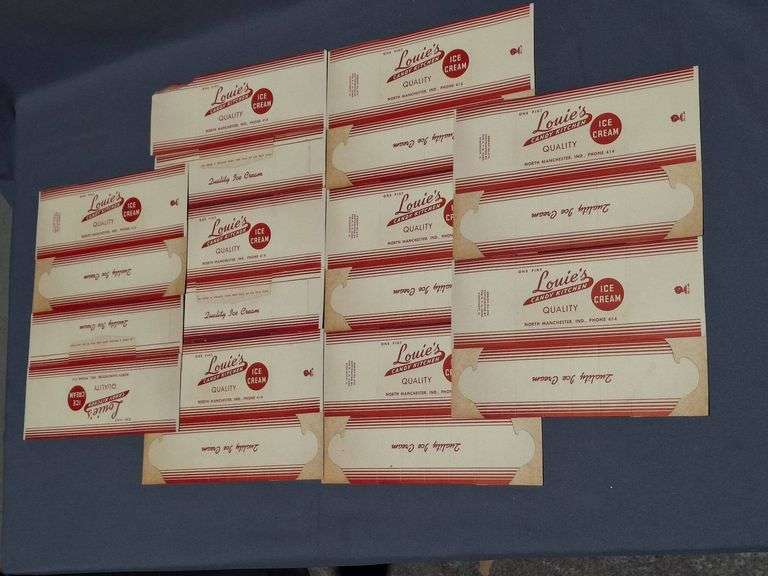 10 Louie’s Candy Kitchen Ice Cream Pint Cartons, North Manchester, IND ...