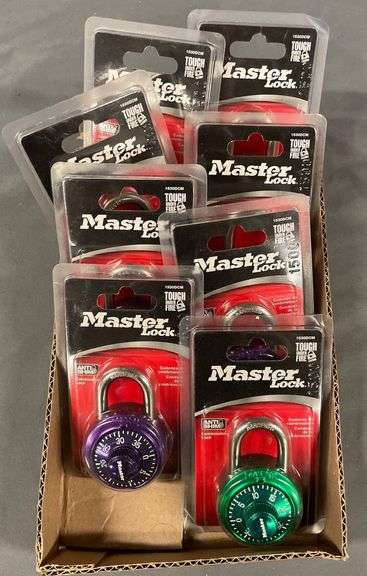Eight Master Lock Combination Padlocks, Assorted Colors - Metzger ...