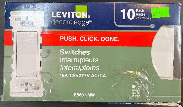 10 – Leviton Decora Edge 15A Light Switches, Model E5601-1MW - Metzger ...