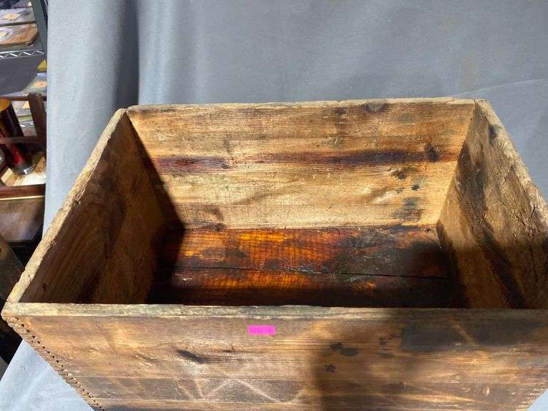 Rectangular Wood Crate with Text ‘Dupont Ditching Dynamite 50% Strength ...
