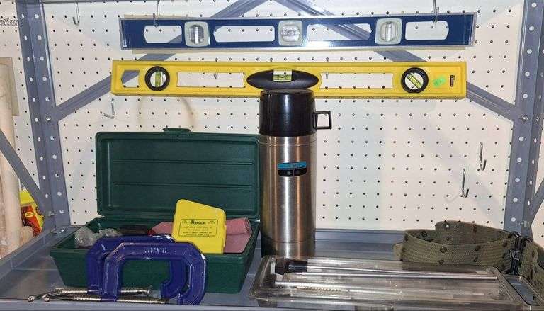 Tool Collection with 24in Levels, Drill Bits, Clamps, and Storage Case ...