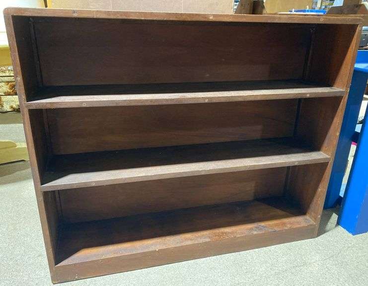 Three-Shelf Wood Bookcase with Open Back Design - Metzger Property ...