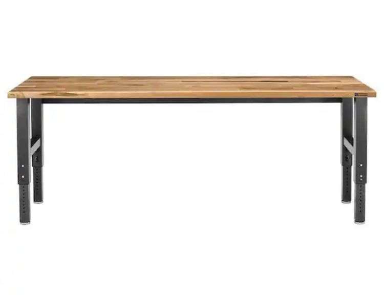 Gladiator 8 ft. Adjustable Height Birch Top Workbench - Metzger ...