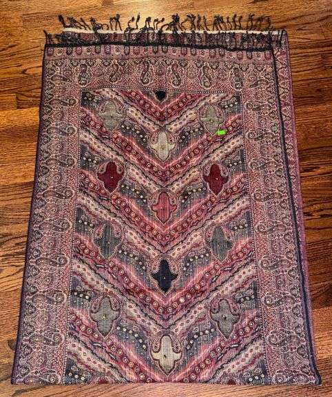 Red and Black Geometric Patterned Rug with Fringe, 78”x30” - Metzger ...