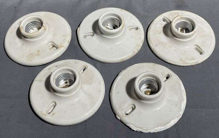 Five Porcelain Light Fixture Sockets by Paulding - Metzger Property ...