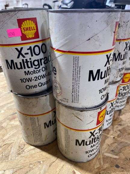 22 Cans of Shell X-100 Multigrade Motor Oil, One Quart Each - Metzger ...