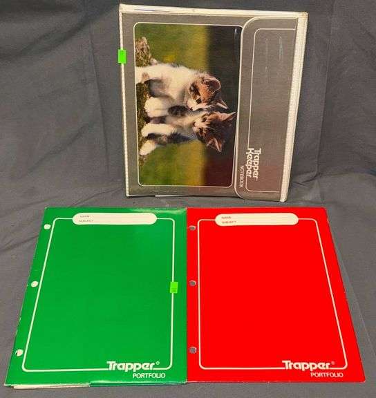 Trapper Keeper Notebook with Kitten Design and Two Trapper Portfolios ...