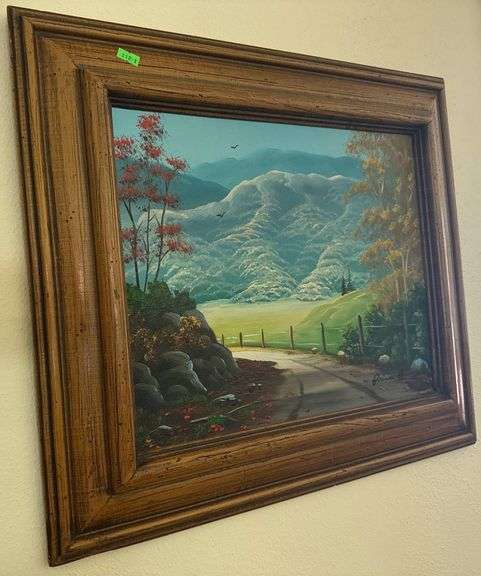 Framed Landscape Painting Signed by Artist - Metzger Property Services, LLC