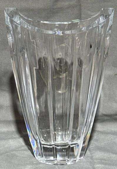 Clear Cut Glass Vase with Faceted Design - Metzger Property Services, LLC