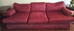 Red Upholstered Sofa with Damask Pattern 89" x 37" x 28" - Metzger ...
