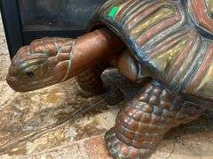 Polished Copper & Brass Tortoise Sculpture Metal, 34”x20”x15” - Metzger ...