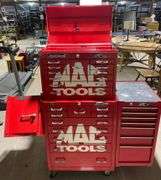 Mac Tools Red Metal Rolling Tool Chest with Multiple Drawers, 56”x18”x7 ...