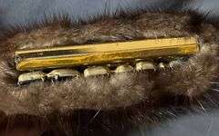 Fur-Trimmed Collar, Compact With Multicolored Stone Accents, and Fur ...