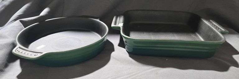 Enameled Cast Iron Cookware Pieces in Green Finish, 8″ - Metzger ...