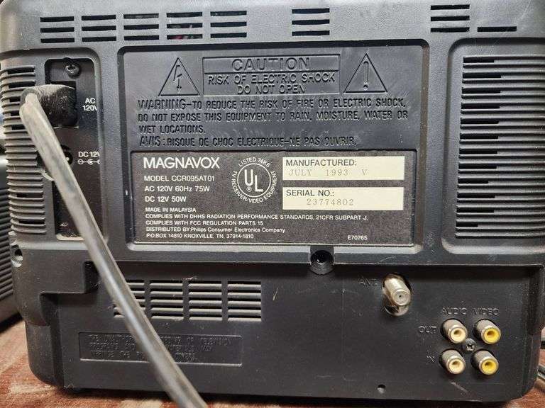 Magnavox and Symphonic 13-Inch CRT TV/VCR Combo Units - Metzger ...