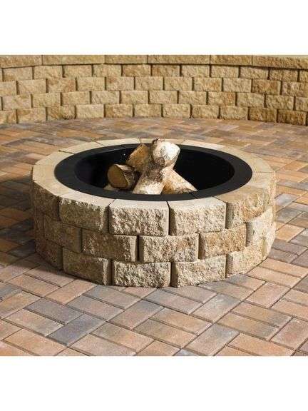 OLDCASTLE - Hudson Stone 40 in. Round Fire Pit Kit - Metzger Property ...
