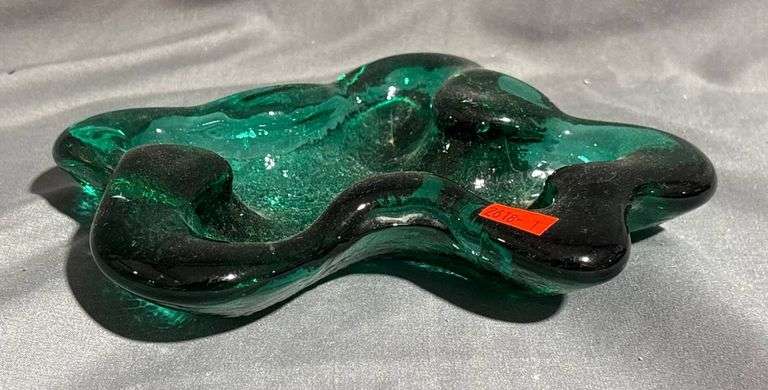 Green Freeform Glass Ashtray - Metzger Property Services, LLC