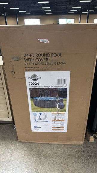 Sunneday 24 ft. Round x 52 in. D Rattan Soft-Sided Oasis Pool - Metzger ...