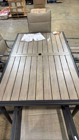 Hampton Bay Glenridge Falls 7-Piece Metal Padded Sling Rectangular ...