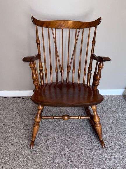 Spindle-Back Rocking Chair with Turned Armrests - Metzger Property ...