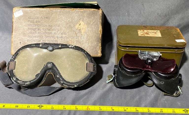 WWII Military Aviation Goggles: Type B-8 and Variable Density with ...