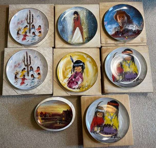8- Collector Plates Featuring Native American-Inspired Art by Joe ...