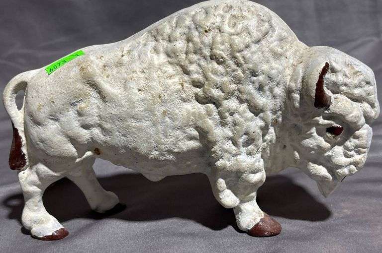 Cast Iron White Bison Coin Bank - Metzger Property Services, LLC