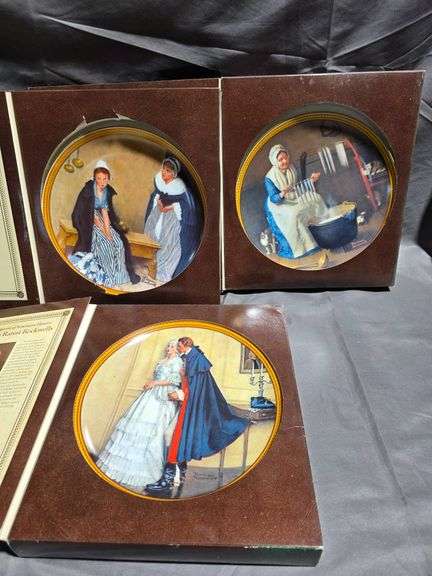 Three Edwin M. Knowles Collector Plates Featuring Norman Rockwell Art ...