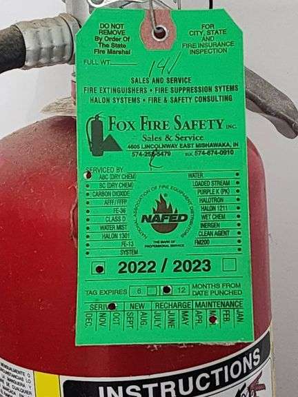 Amerex Model B456 ABC Dry Chemical Fire Extinguisher - Metzger Property ...