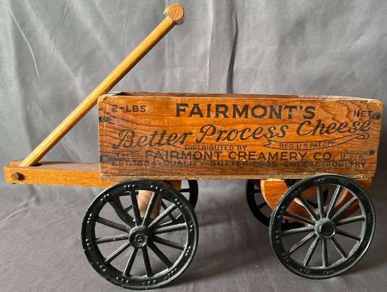 Fairmont Creamery Co. Promotional Cheese Cart with Metal Wheels 13x4x6 ...