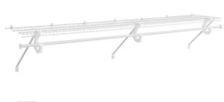 Everbilt 72 in. W to 72.82 in. W x 12 in. White Fixed Mount Kit with ...